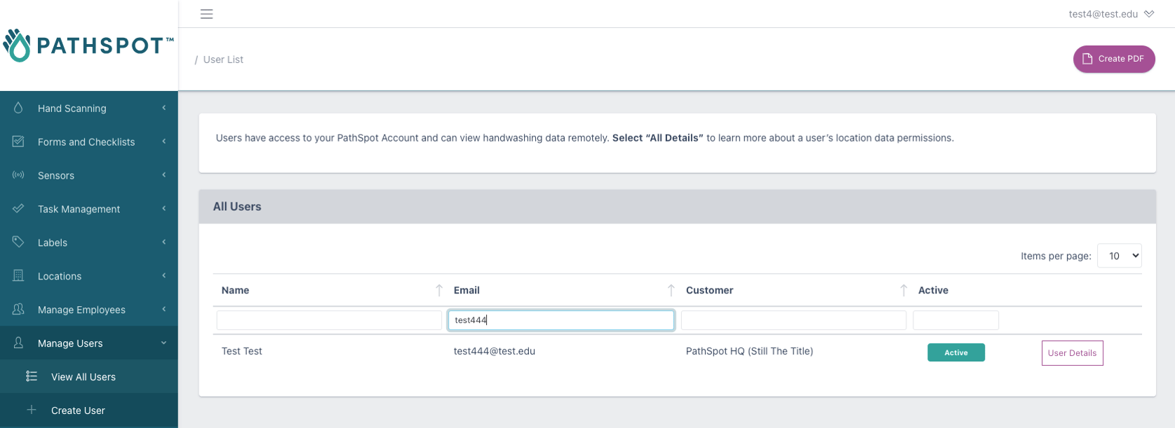 Creating & Managing Users on the PathSpot PowerDashboard